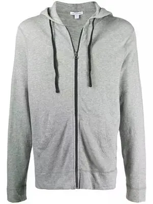 JAMES PERSE Vintage Cotton Zip-front Hoodie - Grey