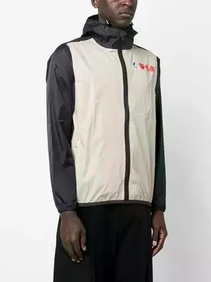 Play Comme Des Garcon Lightweight Hooded Jacket With Logo Patch - Neutrals