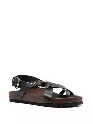 Soeur Mexico Leather Sandals - Black