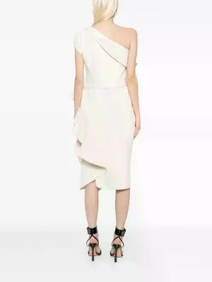 Maticevski Rhythm One-shoulder Ruffled Midi Dress
