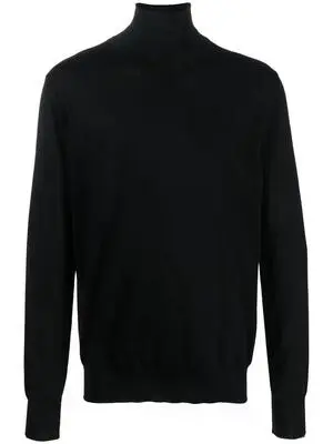 JIL SANDER Fine-knit Roll-neck Jumper - Black