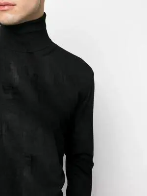 JIL SANDER Fine-knit Roll-neck Jumper - Black