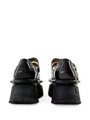 Toga Platform Loafers With Side Buckle Fastening - Black