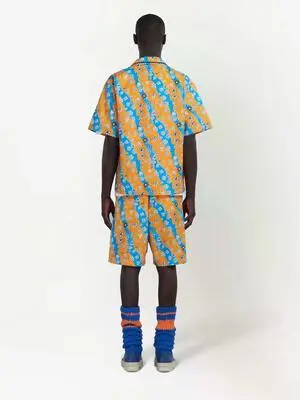Marni Wave Daisy-print Wide-leg Shorts