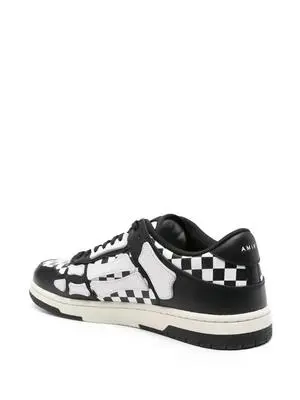 Amiri Checkered Skeleton Low-top Sneakers - Black