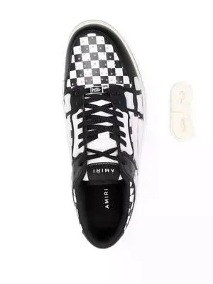 Amiri Checkered Skeleton Low-top Sneakers - Black