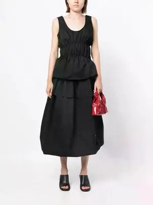 Goen.j Ruffled Midi Skirt - Black