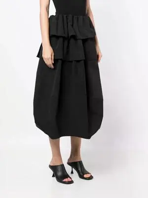 Goen.j Ruffled Midi Skirt - Black