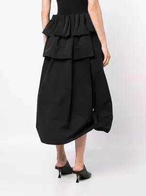 Goen.j Ruffled Midi Skirt - Black