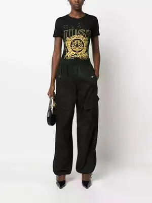Just Cavalli Tiger Head-motif Cotton T-shirt - Black