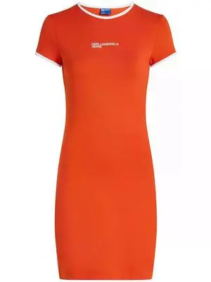 Karl Lagerfeld Logo-embroidered Dress - Orange