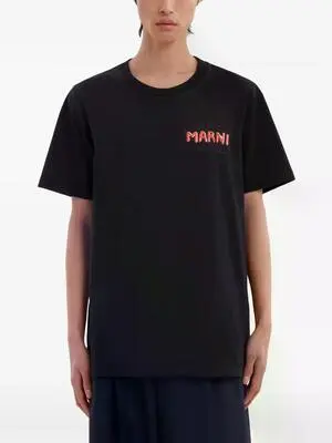 Marni Cotton T-shirt With Logo Patch