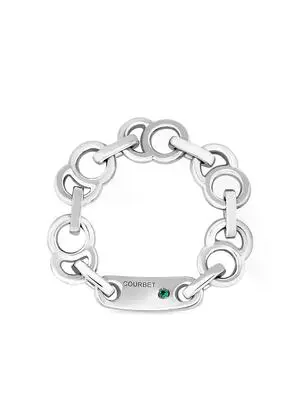 COURBET 18kt Recycled White Gold Celeste Chain Ring - Silver
