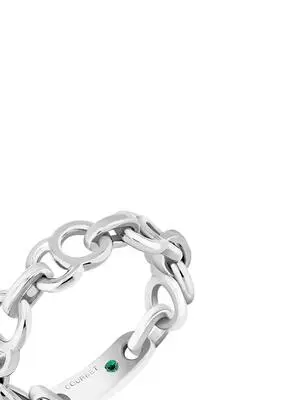COURBET 18kt Recycled White Gold Celeste Chain Ring - Silver