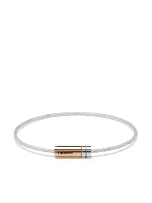 Le Gramme 18kt Gold And Sterling 7g Polished Bicolor Cable Bracelet - Silver