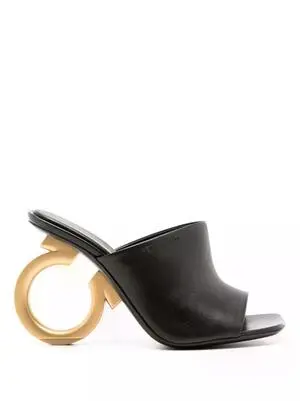FERRAGAMO Elina Leather Sandals With Sculptural Heel