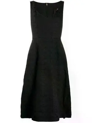 Comme Des Garçons Monogram A-line Midi Dress - Black