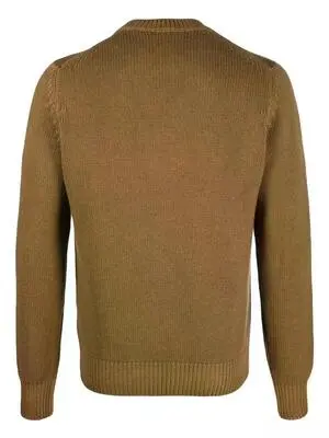 DELL'OGLIO Round Neck Knit Jumper - Brown