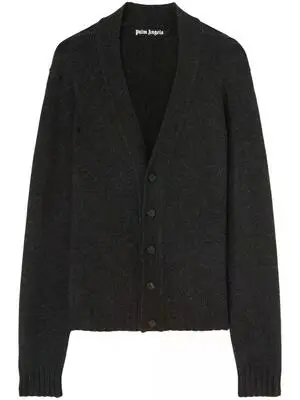 Palm Angels Logo Intarsia V-neck Cardigan