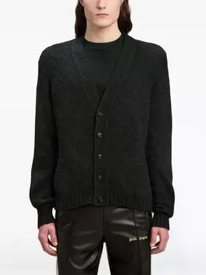 Palm Angels Logo Intarsia V-neck Cardigan