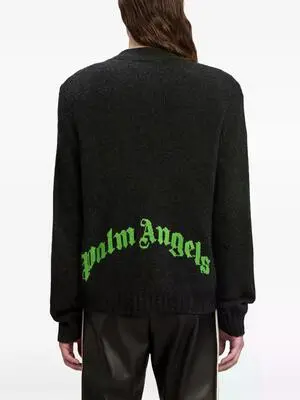 Palm Angels Logo Intarsia V-neck Cardigan
