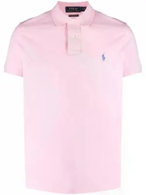 Polo Ralph Lauren Embroidered-logo Short-sleeved Polo Shirt Pink