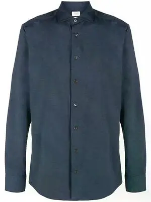 TRAIANO MILANO Ribbed Longsleeved Shirt - Blue