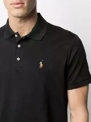 Polo Ralph Lauren Embroidered Jersey Polo Shirt - Black