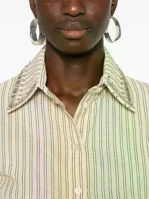 GOLDEN GOOSE Crystal-embellished Striped Shirt