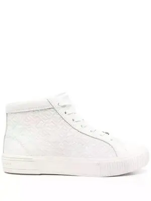 Tommy Hilfiger Embossed Monogram High-top Sneakers - Neutrals