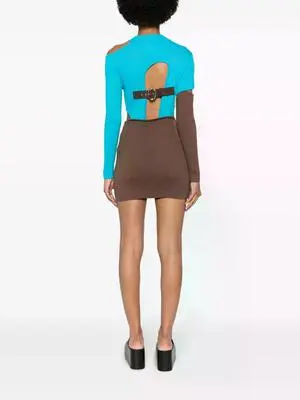 Andersson Bell Cut-out Two-tone Ribbed Knit Dress