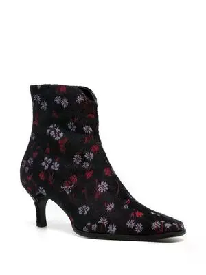 MAME KUROGOUCHI Floral Embroidered Velvet Boots