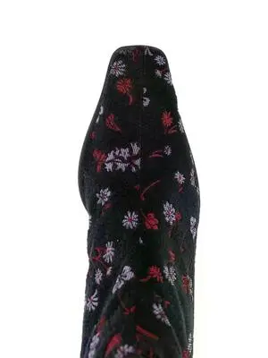 MAME KUROGOUCHI Floral Embroidered Velvet Boots