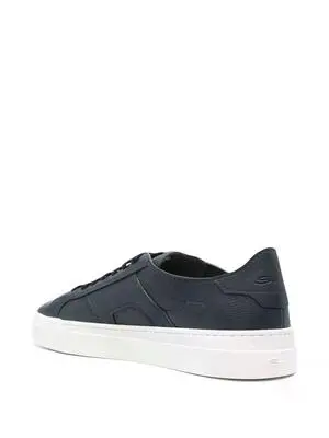 Santoni Grained Leather Sneakers - Blue