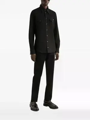 Dolce & Gabbana Coated Denim Shirt - Black