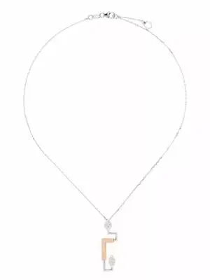 Yeprem 18kt Gold And Diamond Structured Pendant Necklace