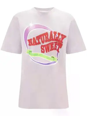 JW Anderson Cotton T-shirt With Slogan Print - Pink
