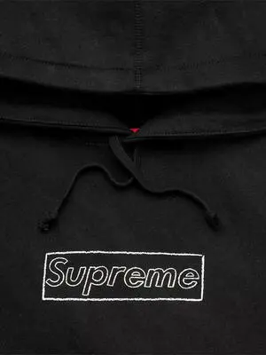 Supreme Kaws Chalk Logo Hoodie - Black