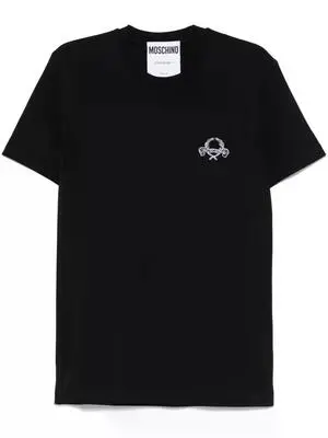 Moschino Logo-embroidered T-shirt - Black