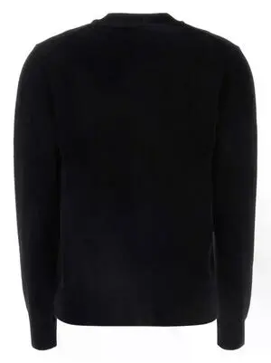 Play Comme Des Garcon Wool Cardigan With Heart Appliqu - Black