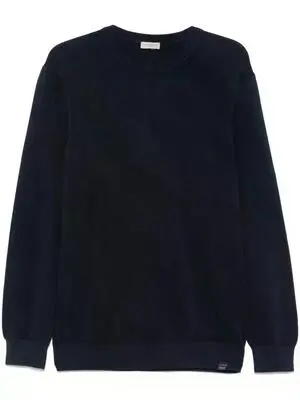 Paul & Shark Garment-dyed Cotton Crew Neck Sweater - Blue