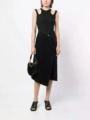 Goen.j Denim Asymmetric Skirt - Black