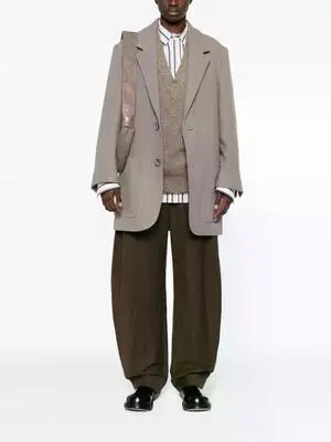 AMI Paris Single-breasted Twill Coat