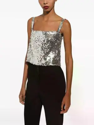Dolce & Gabbana Sequin Embellished Cropped Top
