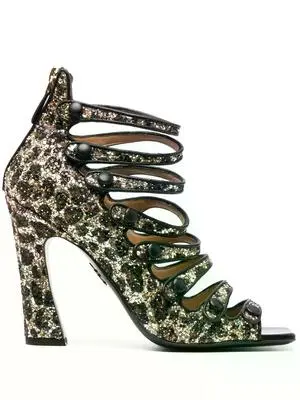 Dsquared2 Leopard Print Glitter Embellished Sandals