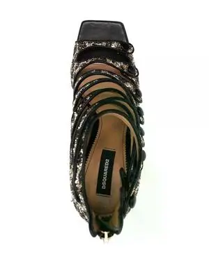 Dsquared2 Leopard Print Glitter Embellished Sandals