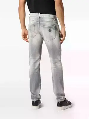 Philipp Plein Studded Distressed Jeans