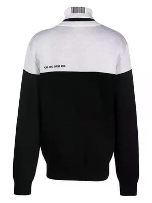 VTMNTS Colour-block Number Print Roll Neck Jumper