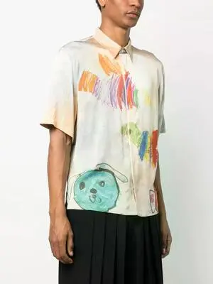 Off-White Cartoon-print Short-sleeved Shirt