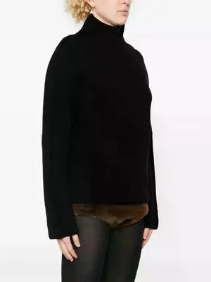 Marni Virgin Wool Ribbed Knit High Neck Sweater